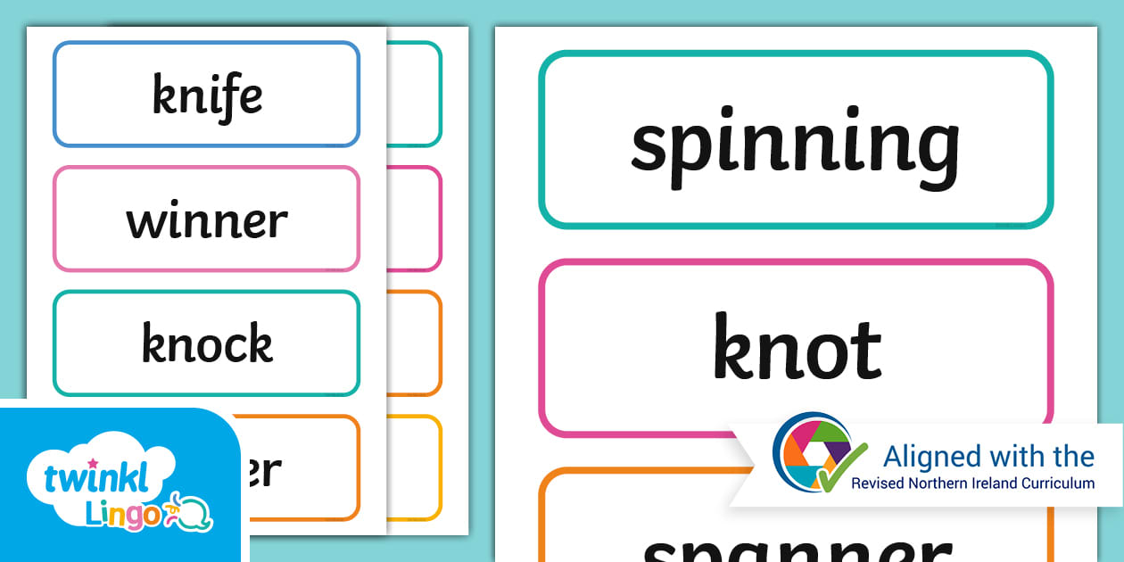 Linguistic Phonics Stage 5/6 Phase 3b 'n' Sound Word Cards