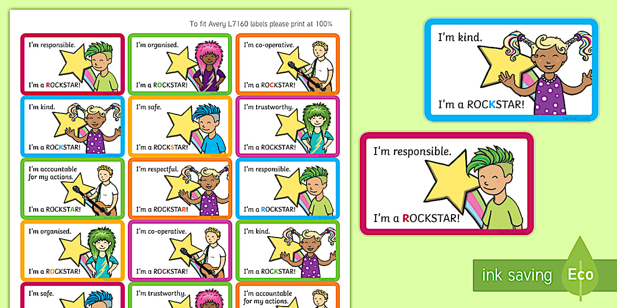 Editable ROCKSTAR Behaviour Management Stickers - Twinkl