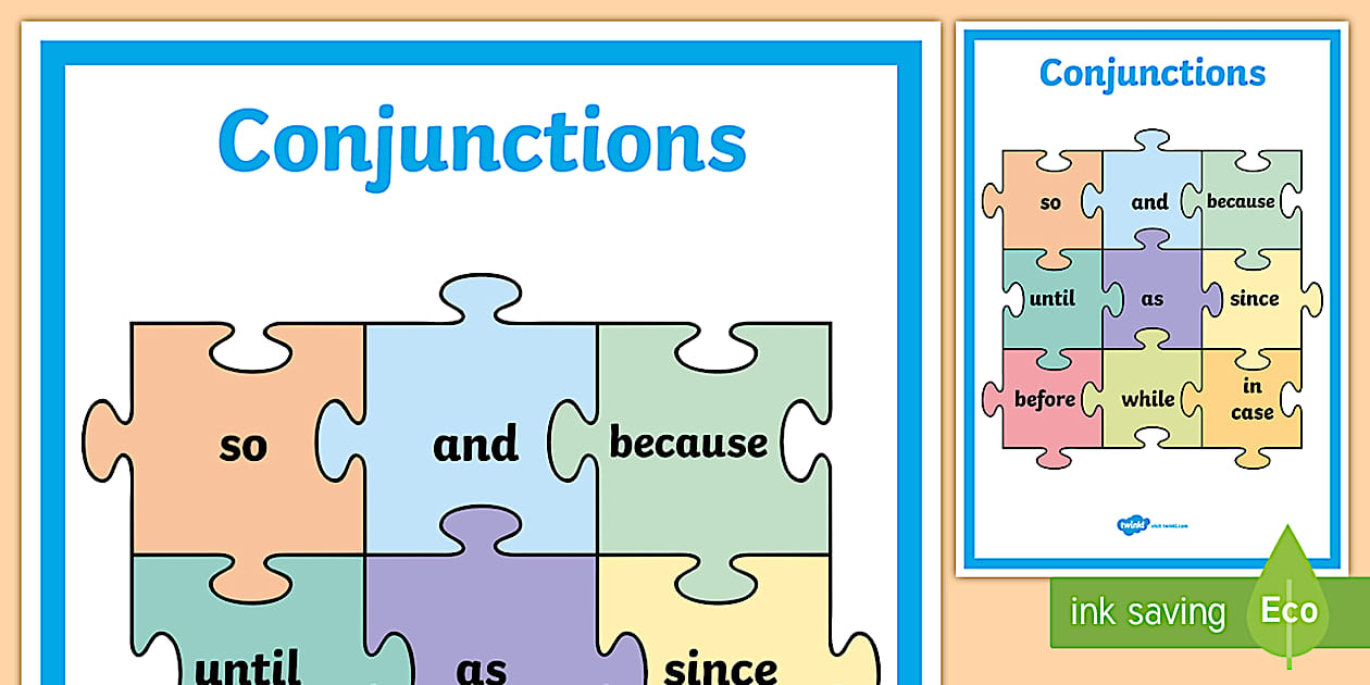 Conjunctions Display Posters (teacher made) - Twinkl