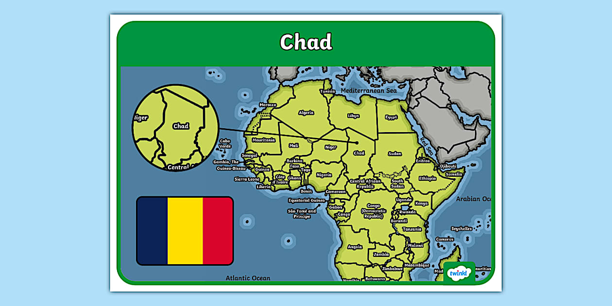 Chad Map Display Poster (Teacher-Made) - Twinkl