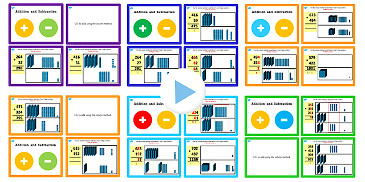 Year 3 Addition and Subtraction PowerPoints Pack Lesson 3 - pack