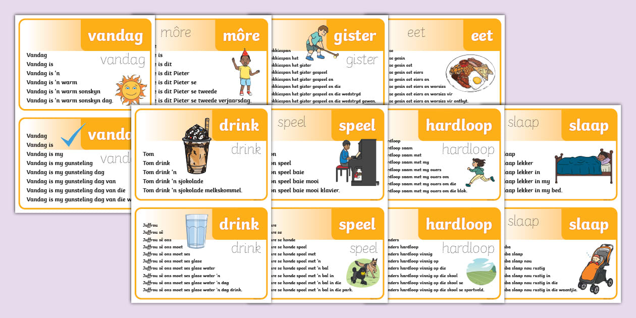 Graad 2 Kwartaal 4 Sigwoorde en Leesvlotheid Flitskaarte