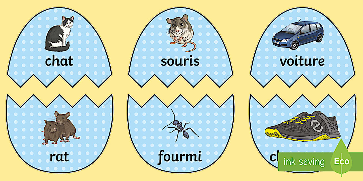 Easter Eggs French Rhyming Words Matching Game - Twinkl