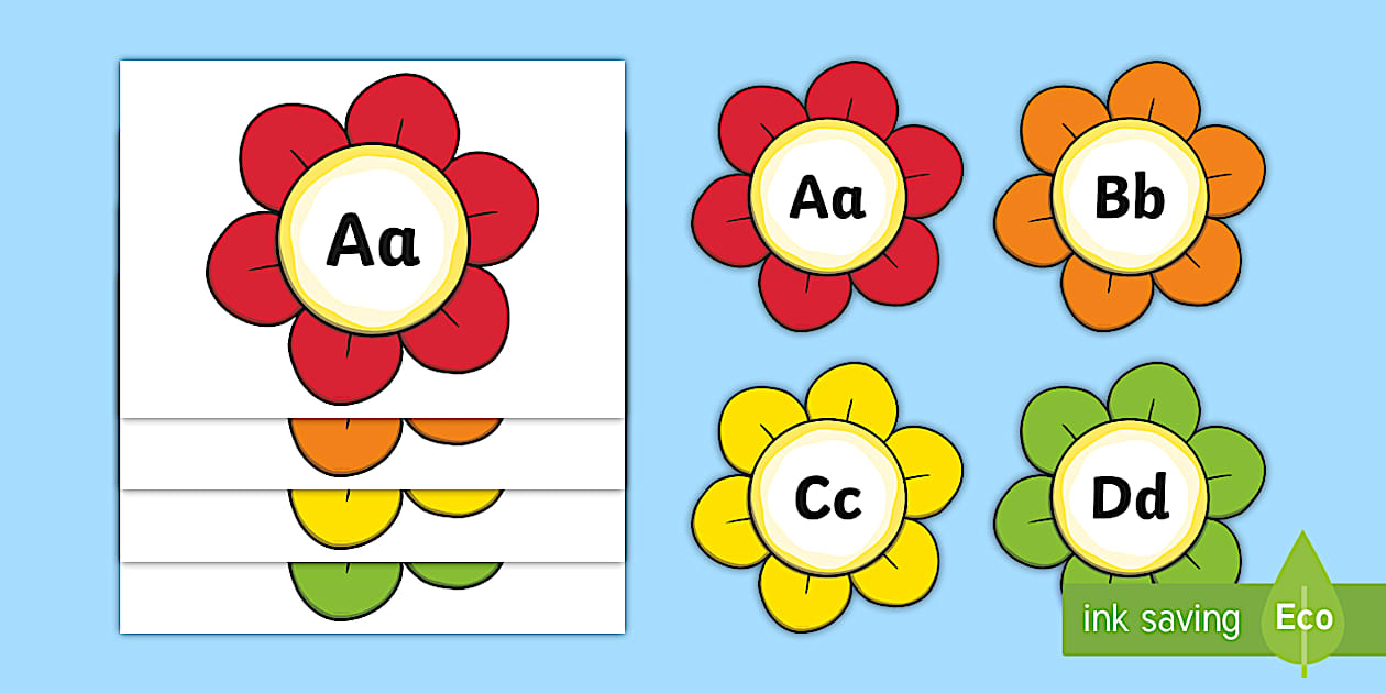 Alphabet on Flowers (Teacher-Made) - Twinkl