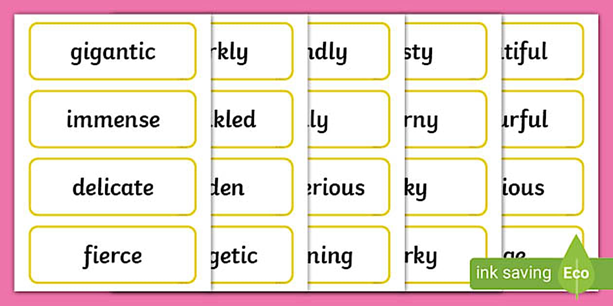 Editable Adjectives Cards (teacher made) - Twinkl