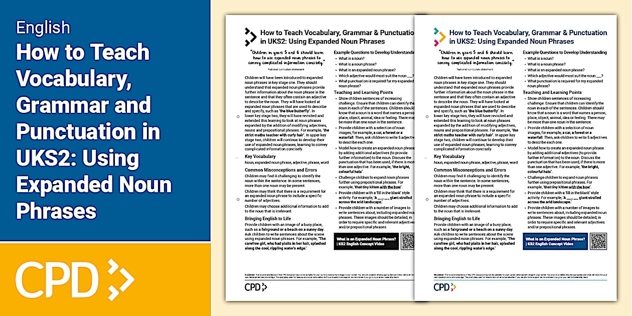 How to Teach Vocabulary, Grammar and Punctuation in UKS2: Using ...