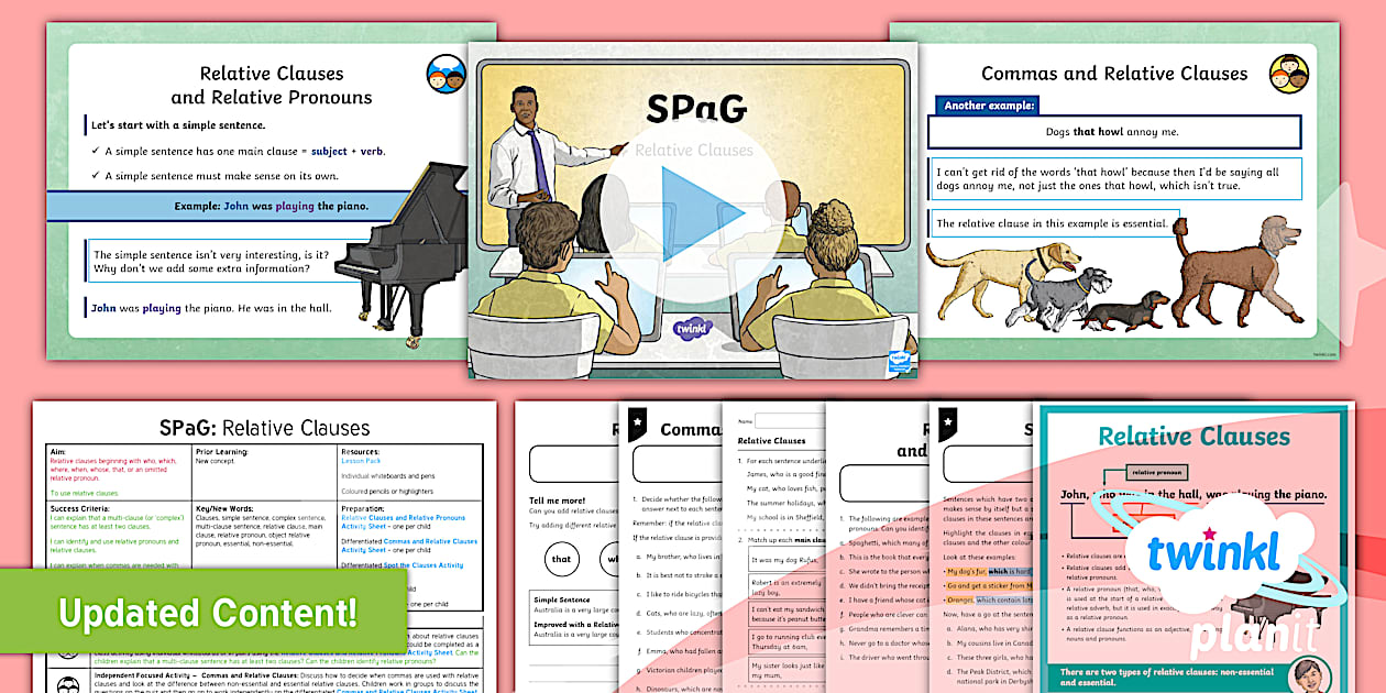 Relative clause & adjective clause lesson plan & resources