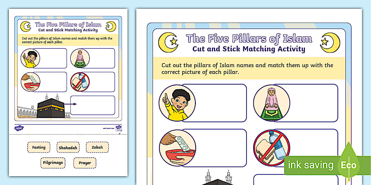 The Five Pillars of Islam Cut and Paste Matching Activity