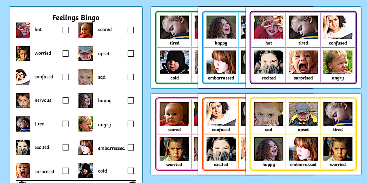 Editable Feelings Photo Bingo (Lehrer gemacht) - Twinkl