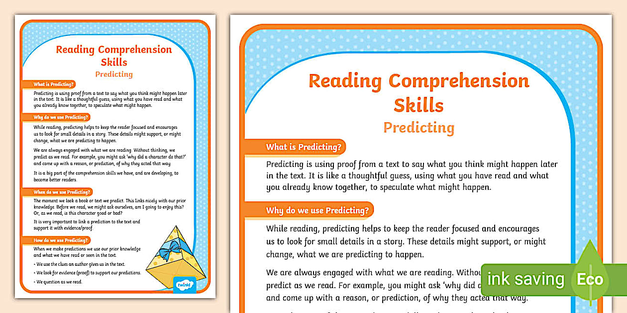 Reading Comprehension Skills: Predicting Poster (Year 3-4)
