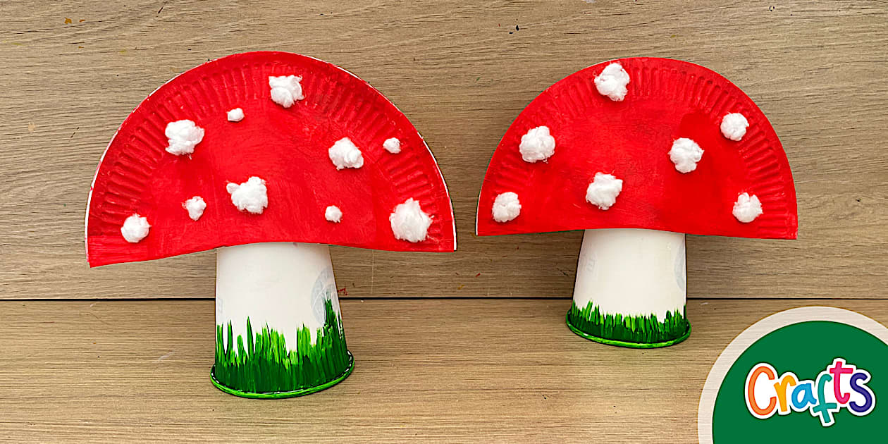 Paper Plate Mushroom Craft (teacher made) - Twinkl