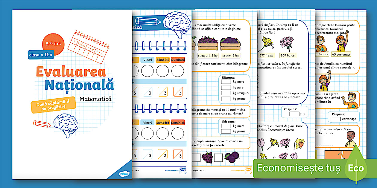 Teste Evaluare Națională Clasa 2/II - Matematică | Twinkl RO