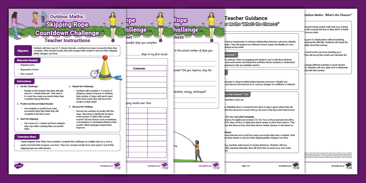 Outdoor Maths: Skipping Rope Countdown Challenge - Twinkl