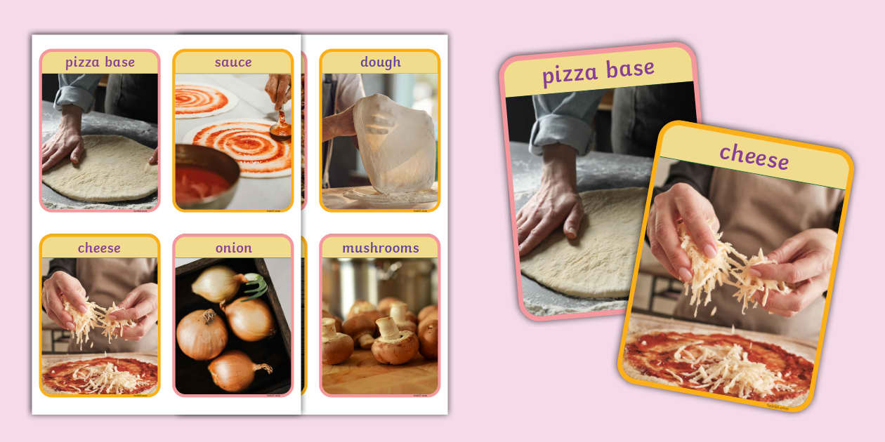 Pizza Ingredients Photo Flashcards (teacher made) - Twinkl