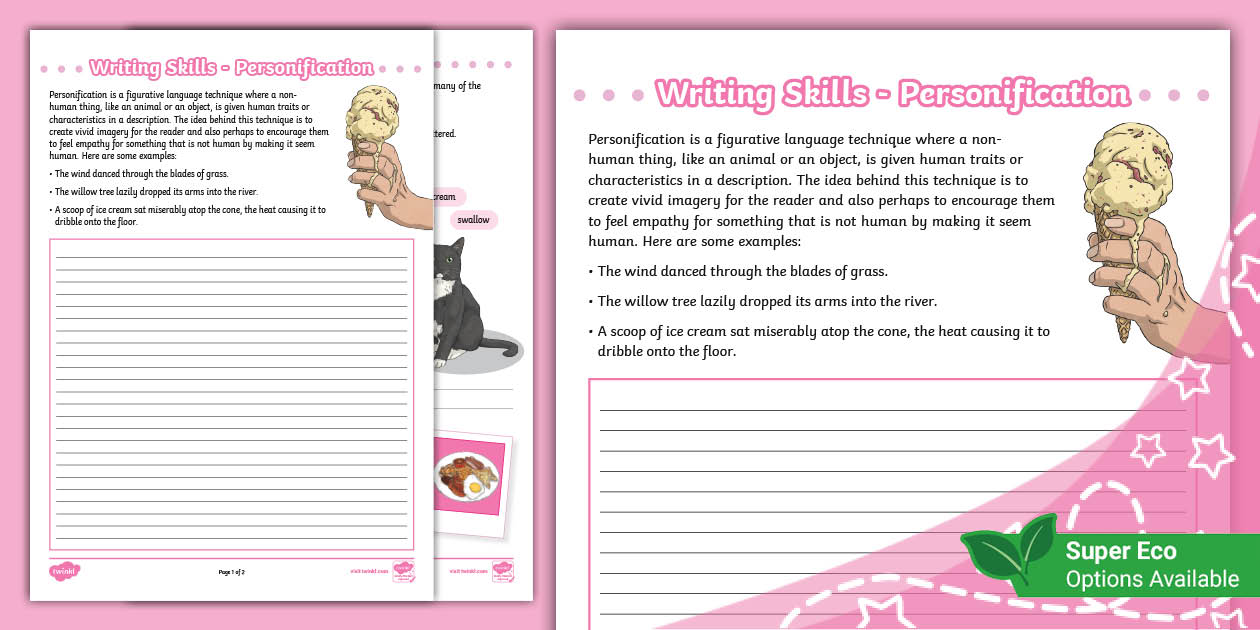 Writing Skills: Personification (Ages 7 - 11) (teacher made)