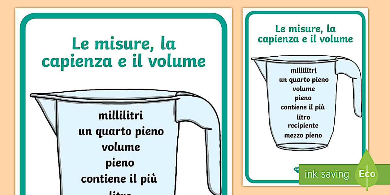 Poster delle Misure di Capacità | Scuola Primaria - Twinkl