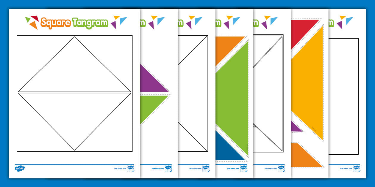 Prekindergarten Square Tangram Puzzles - Twinkl