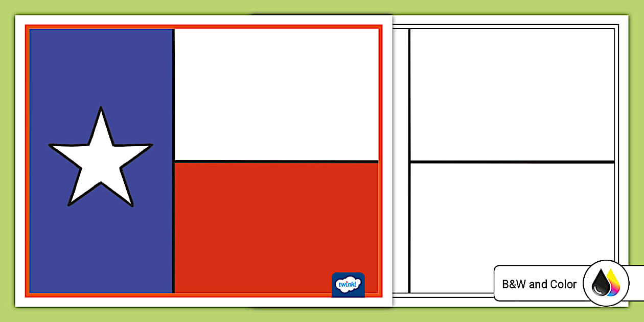 Texas Flag Template | States and Capitals | Twinkl USA