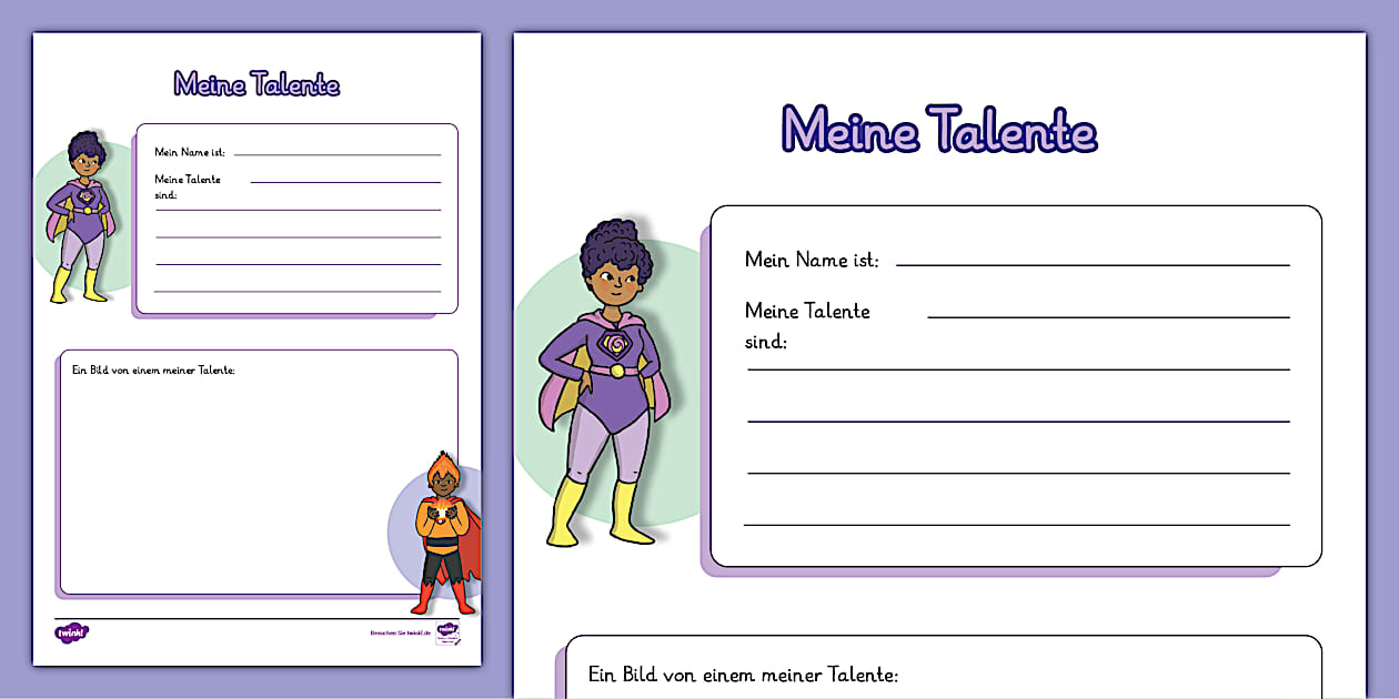 Meine Talente - Arbeitsblatt (teacher made) - Twinkl