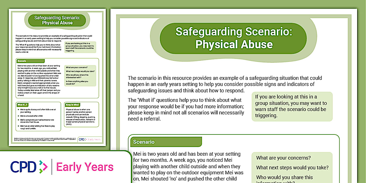 Safeguarding Scenario | Physical Abuse | Poster - Twinkl