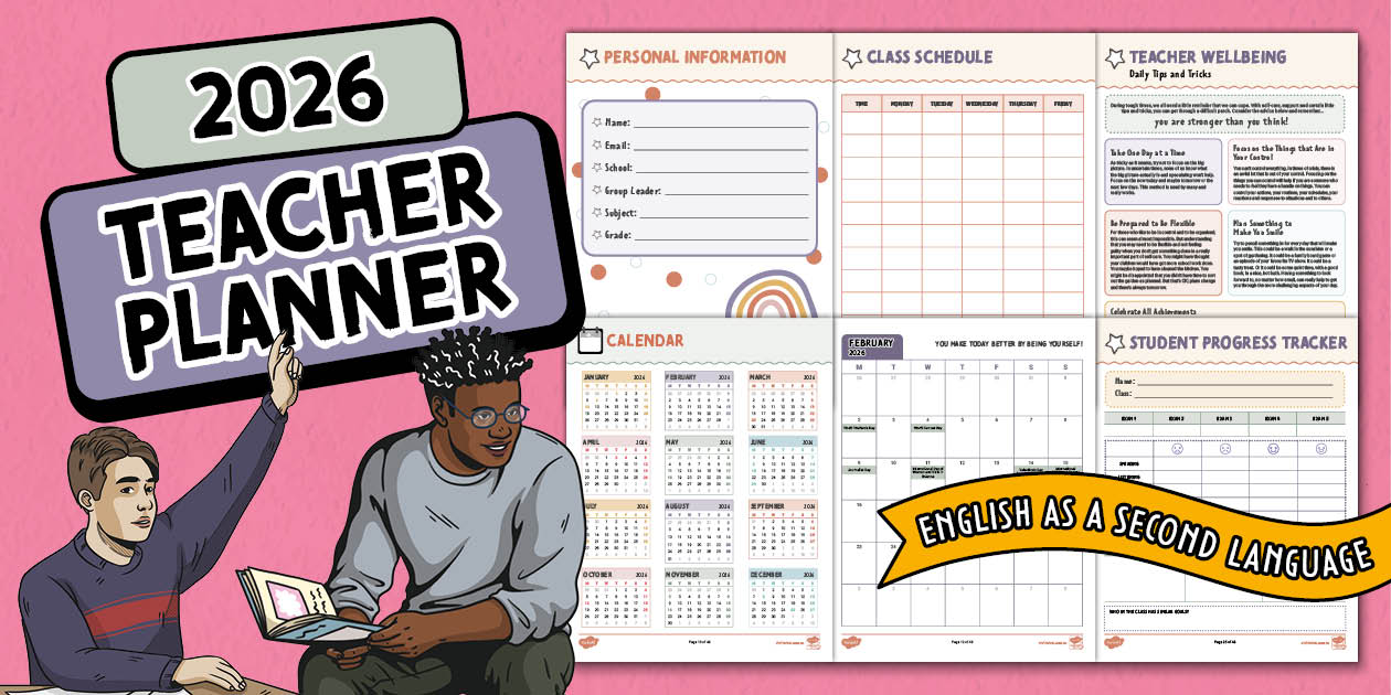 2026 ESL Teacher Planner Agenda