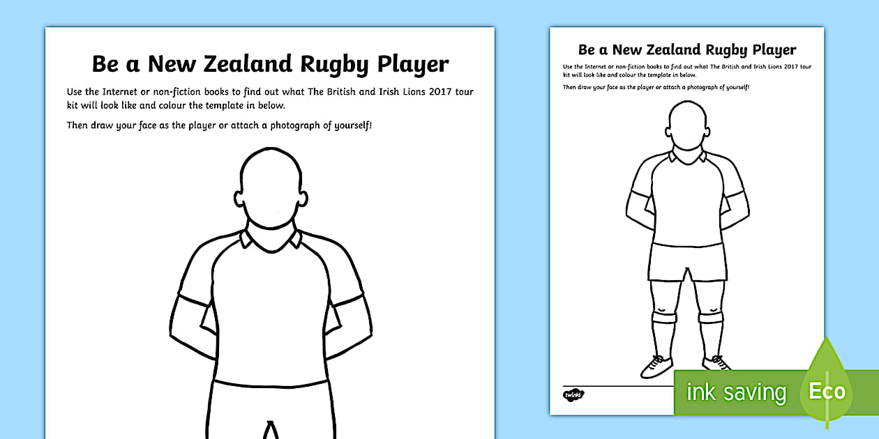 Editable Be a New Zealand Rugby Player Worksheet - Twinkl
