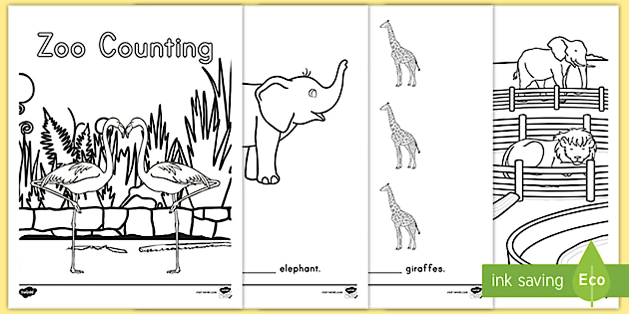 Zoo Animals Counting Math Activity Booklet - Twinkl