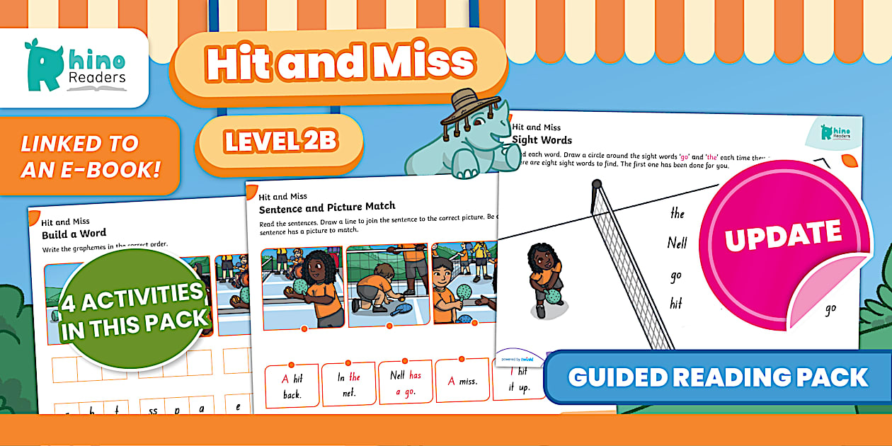 Level 2b Hit and Miss Guided Reading Pack