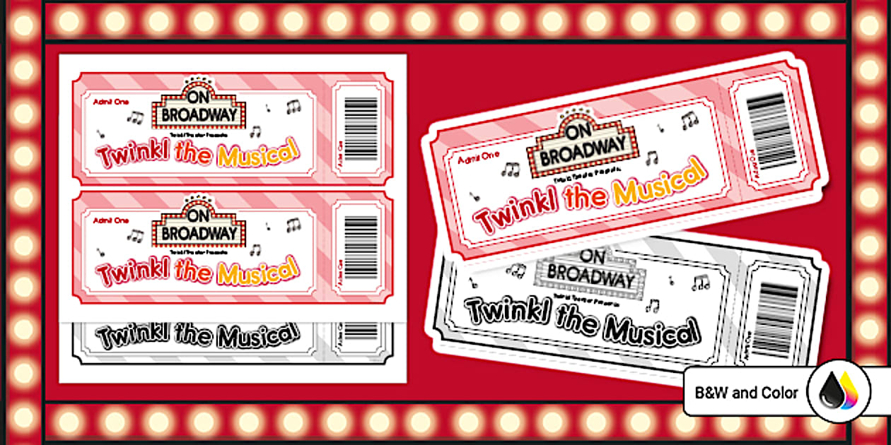 Broadway Dramatic Play Tickets (professor feito) - Twinkl
