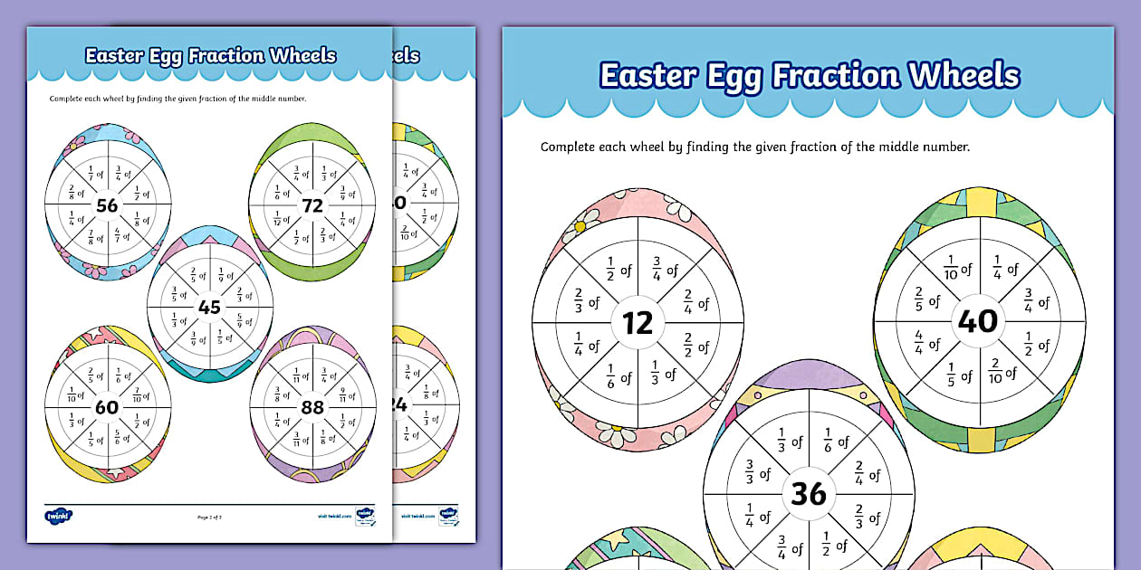 👉 KS2 Easter Egg Fraction Wheels (Teacher-Made) - Twinkl