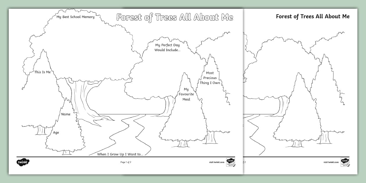 Forest of Trees All About Me Writing Template (teacher made)