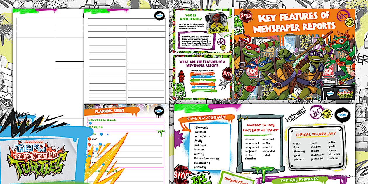 FREE! - TMNT: April O'Neil's Newspaper Report Pack [Ages 7-11]