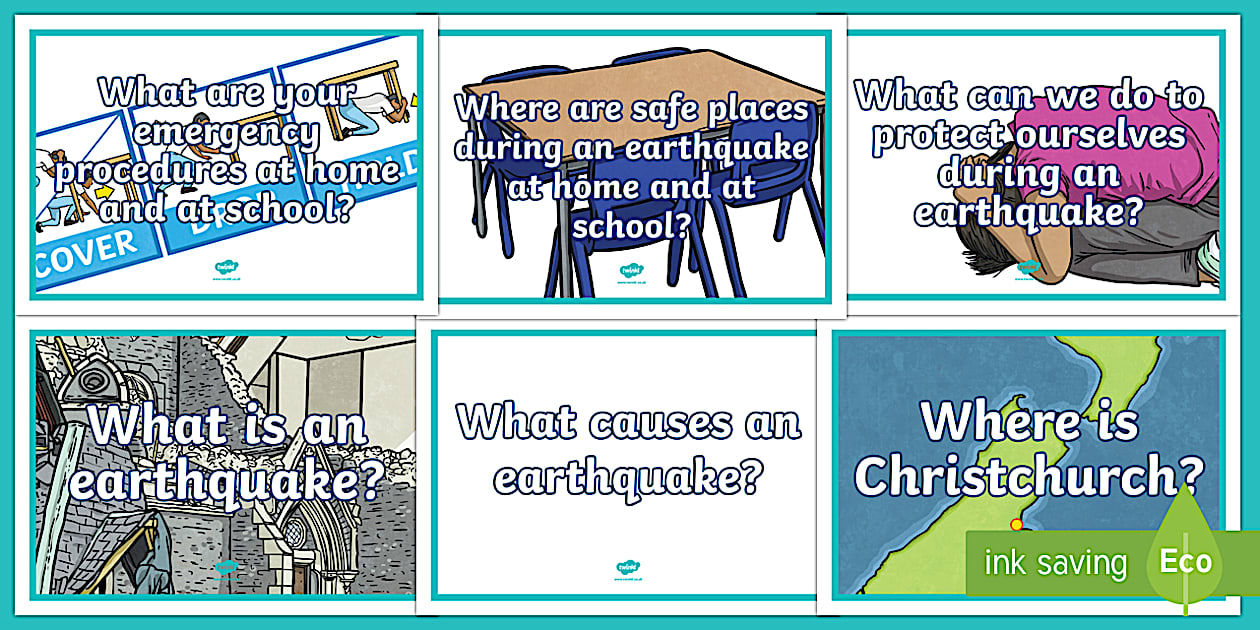 Earthquake Key Questions Display Posters (teacher made)