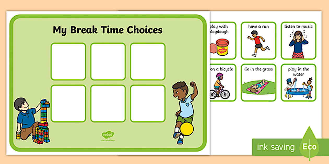 Editable My Break Time Choices (teacher made) - Twinkl