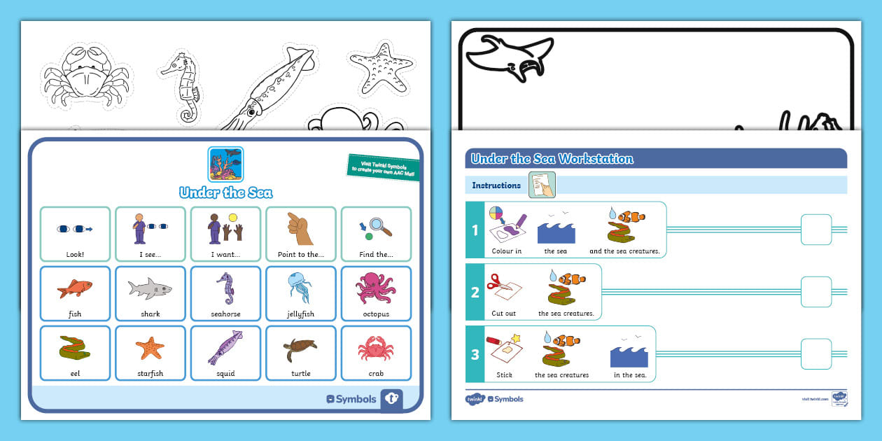 Twinkl Symbols: Under the Sea Workstation Cut and Stick