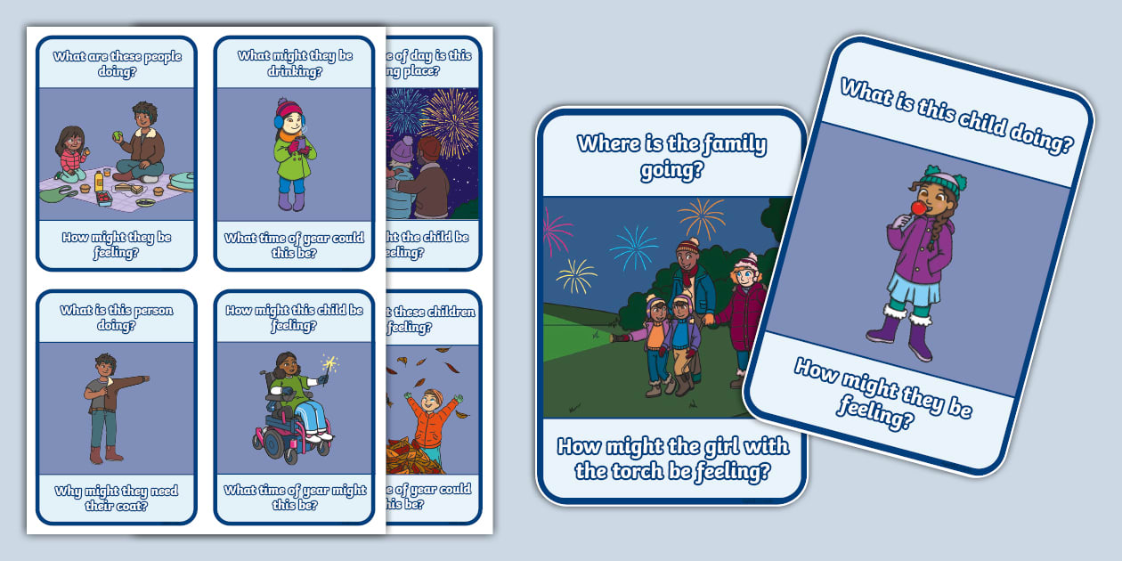 Bonfire Night Inference Cards - Twinkl English - Twinkl