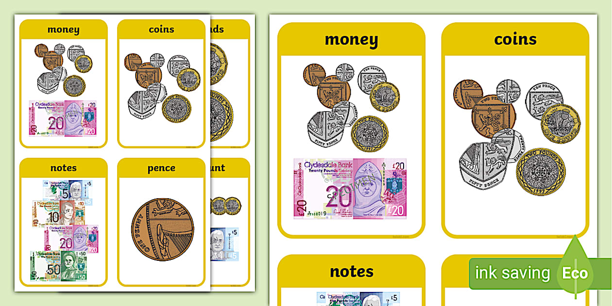 Scottish Bank Notes Money Keyword Flashcards (Teacher-Made)