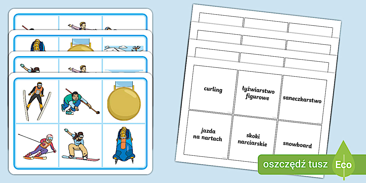 Sporty zimowe | Gra memory (teacher made) - Twinkl