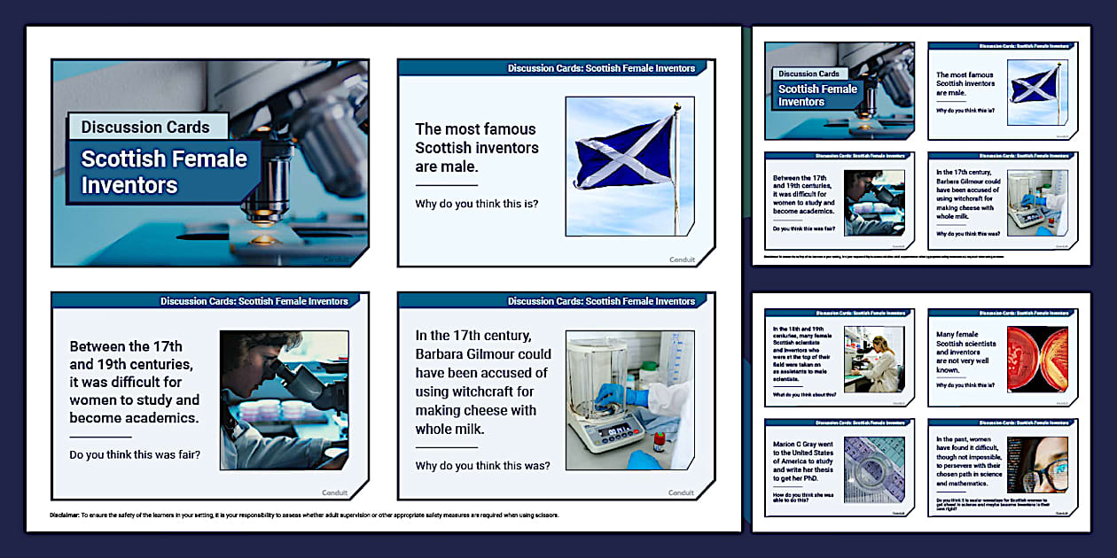 Scottish Female Inventors: Discussion Cards (teacher made)