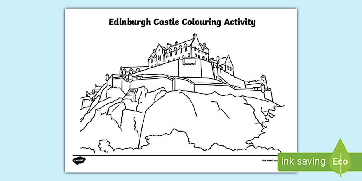 Edinburgh Castle Colouring Activity - Printable - Twinkl