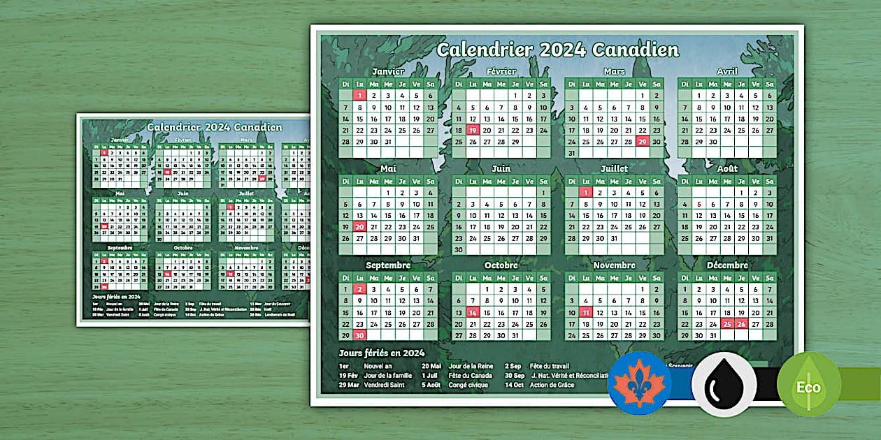 * French Canadian Calendar 2024