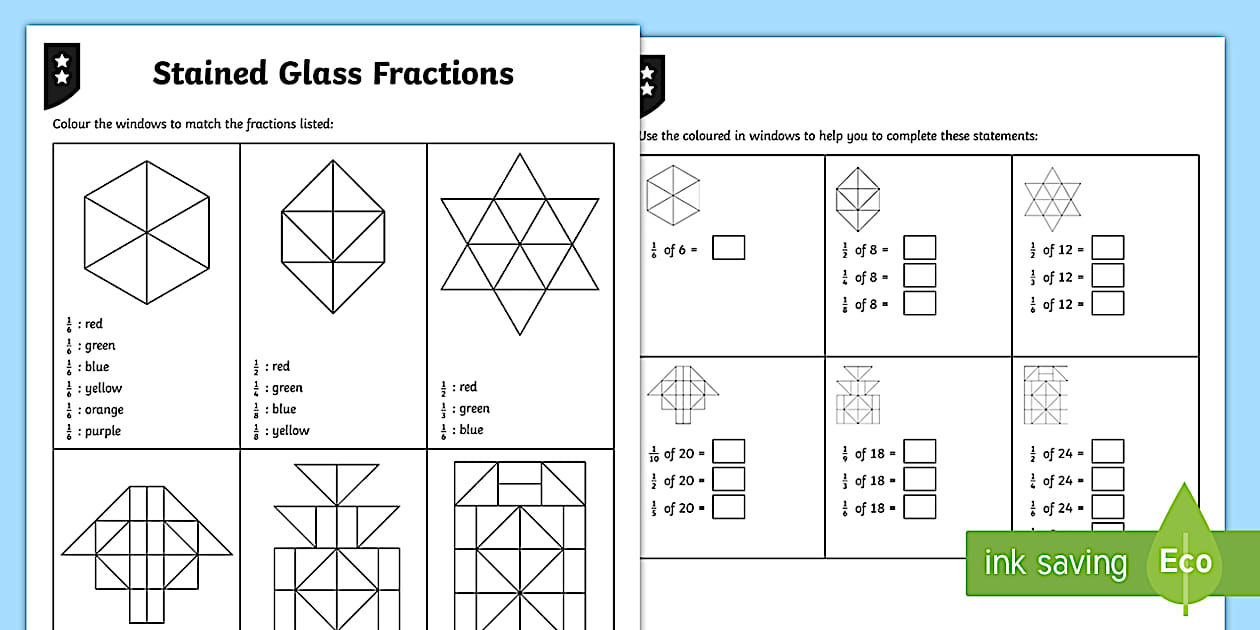 Editable 4th Class - Colouring Fractions of Shapes Differentiated ...