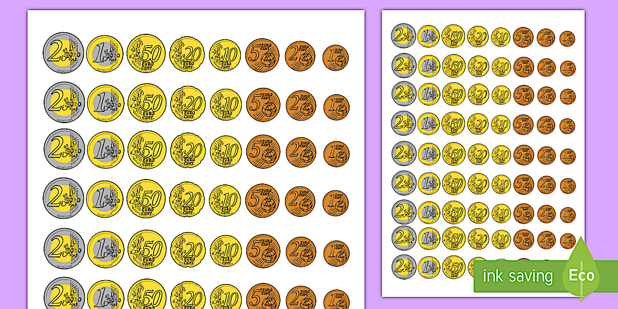 Ficha de actividad: Monedas para imprimir y recortar
