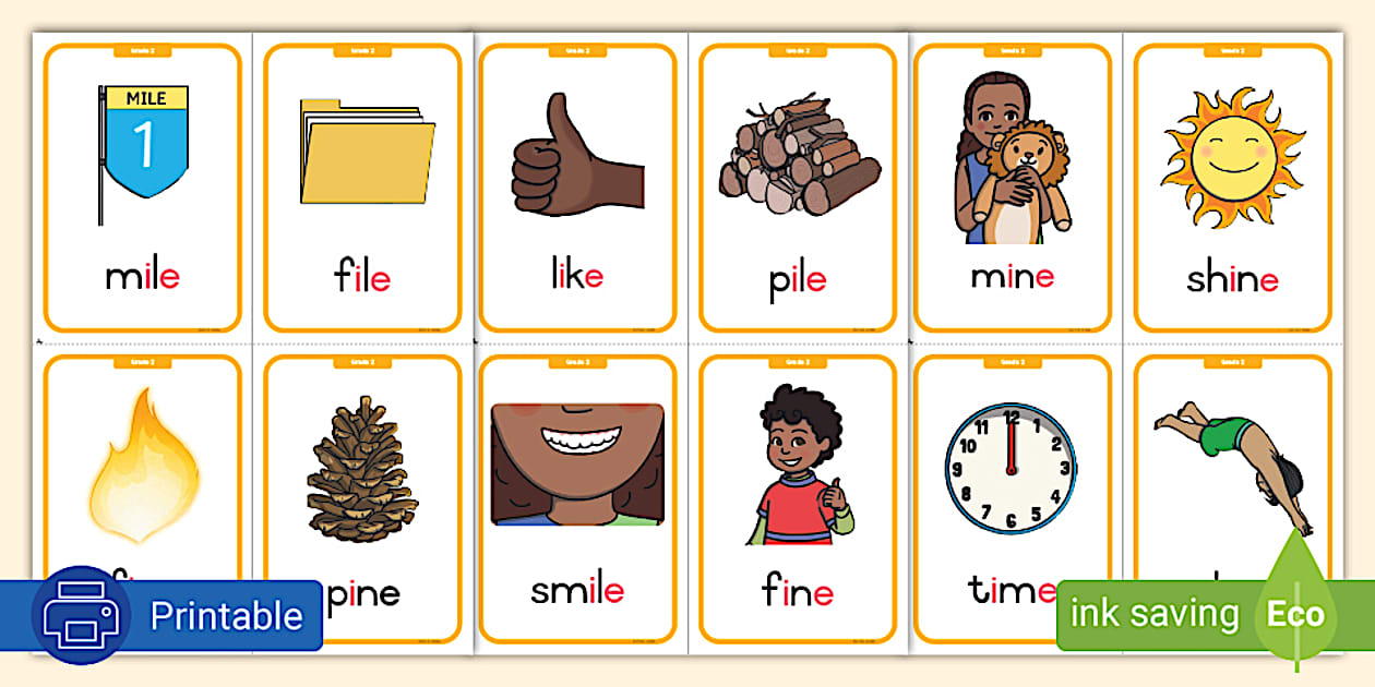 Grade 2 Phonics i-e Flashcards (teacher made) - Twinkl