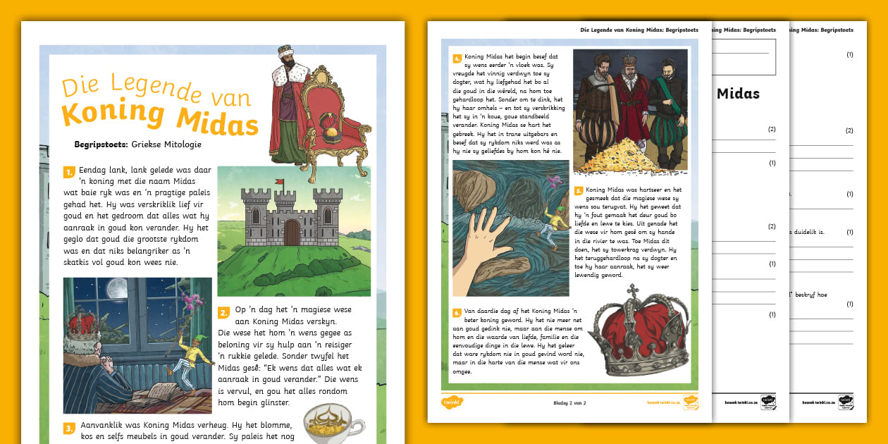 Die Legende van Koning Midas: Begripstoets