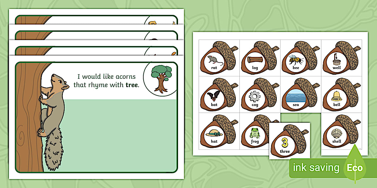 Acorn Rhyming Strings Activity | Twinkl (teacher made)
