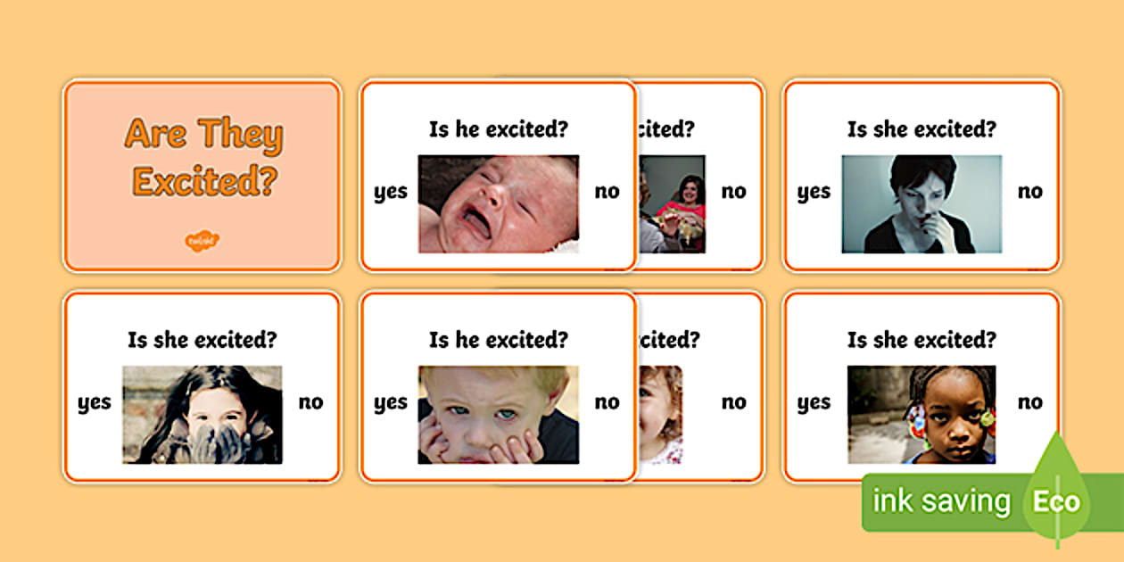 Are They Excited? Flashcards (teacher made) - Twinkl