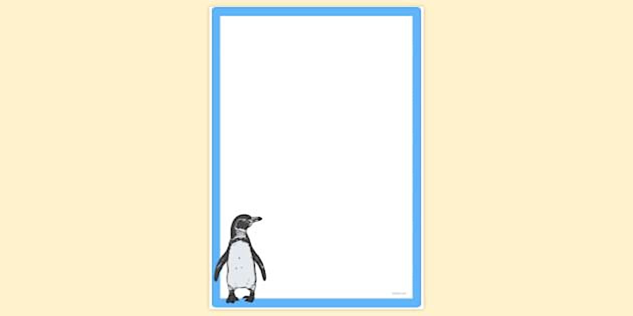 Galapagos Penguin Page Border (teacher made) - Twinkl