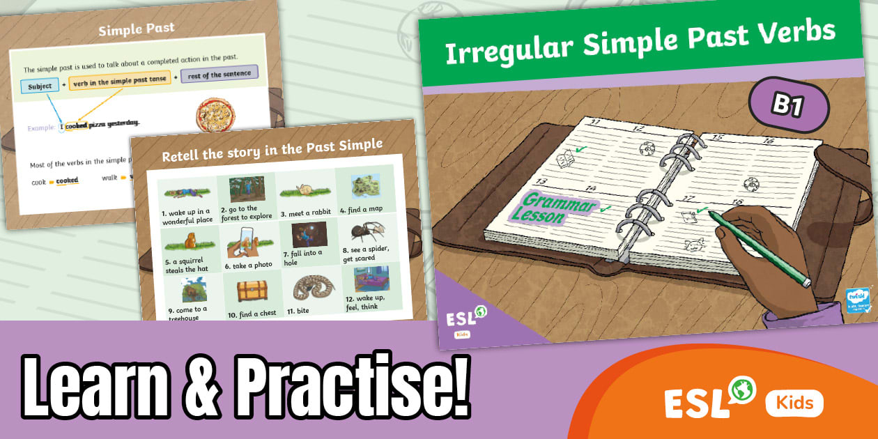 ESL Past Simple Irregular Verbs Lesson [Kids, B1]