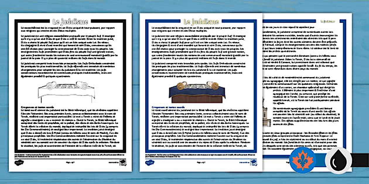 Judaism Reading Comprehension Junior Grades French - Twinkl